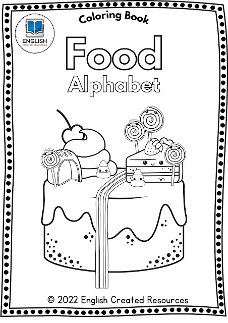 Food Alphabet Coloring Book - English Created Resources